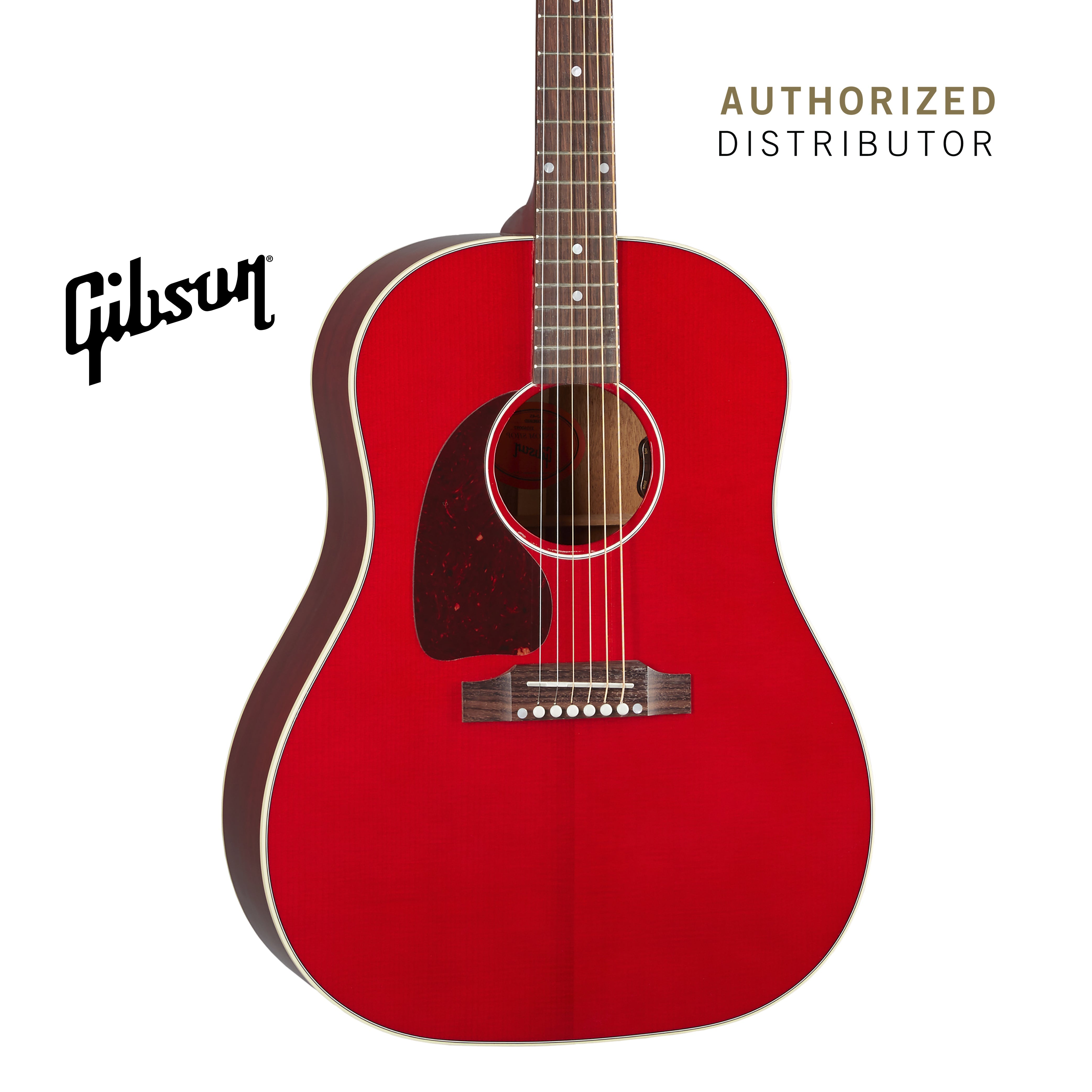 Cherry Red Acoustic Guitar